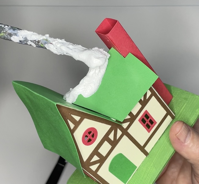 Make an adorable Alpine Christmas House - Paper Glitter Glue