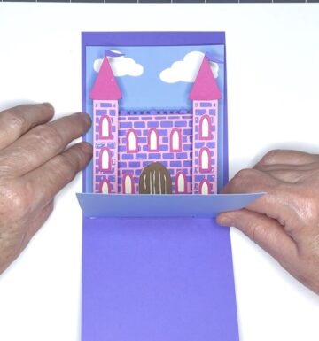 Easy Castle Pop-Up Card - Paper Glitter Glue