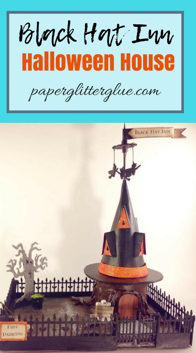 The Making of Black Hat Inn Cardboard Halloween House - Paper Glitter Glue