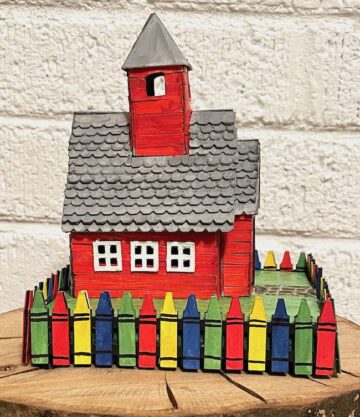 Make a Crayon Fence for Your Little Houses - Paper Glitter Glue