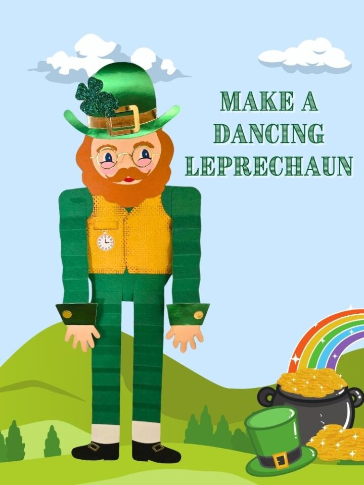 Dancing Leprechaun Paper Craft - Paper Glitter Glue