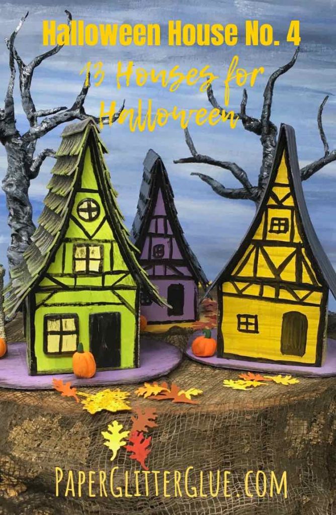 Medieval Haunted House - Halloween Paper House No. 4 - Paper Glitter Glue