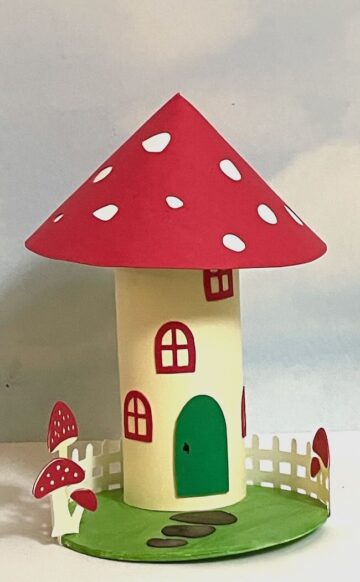 Make an Easy Mushroom Fairy House - Paper Glitter Glue