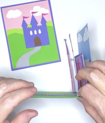 Easy Castle Pop-Up Card - Paper Glitter Glue