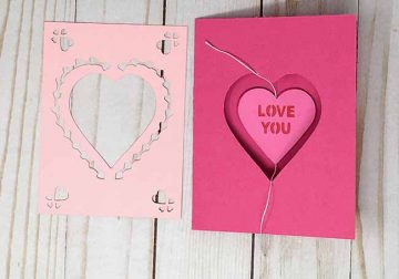 Easy Valentine Heart Spinner Card - Paper Glitter Glue